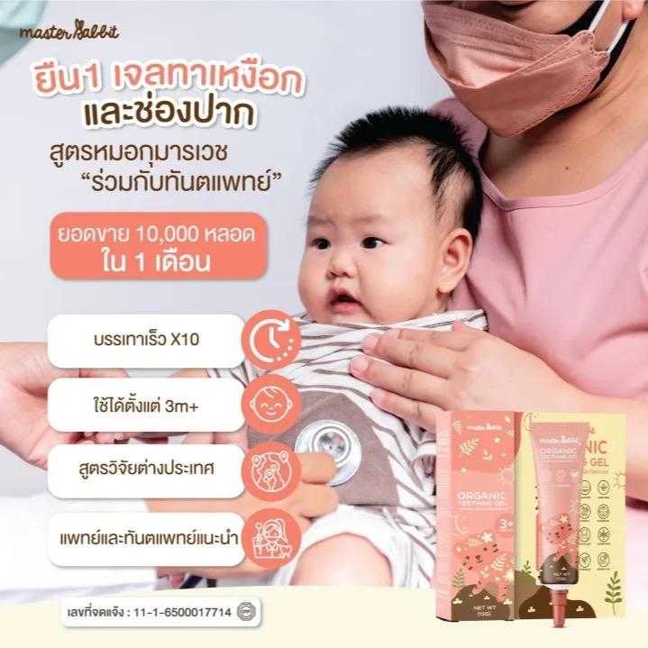 Master Rabbit Original Teething gel เจลแก้ปวดเหงือก ฟันขึ้น แผลในปาก ร้อนใน หลอดละ 15 กรัม ...
