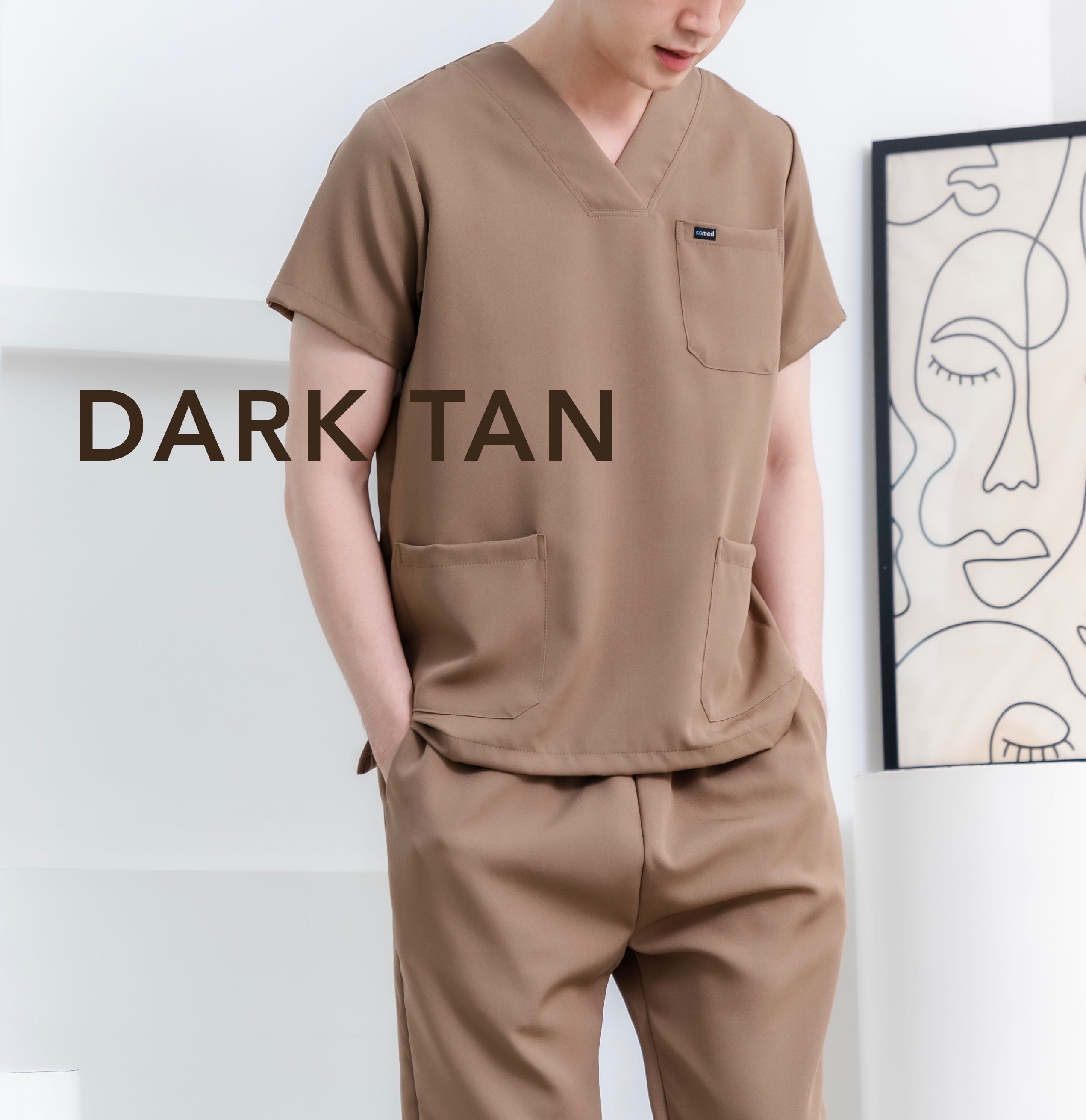 Comed Scrub Dark Tan | LINE SHOPPING