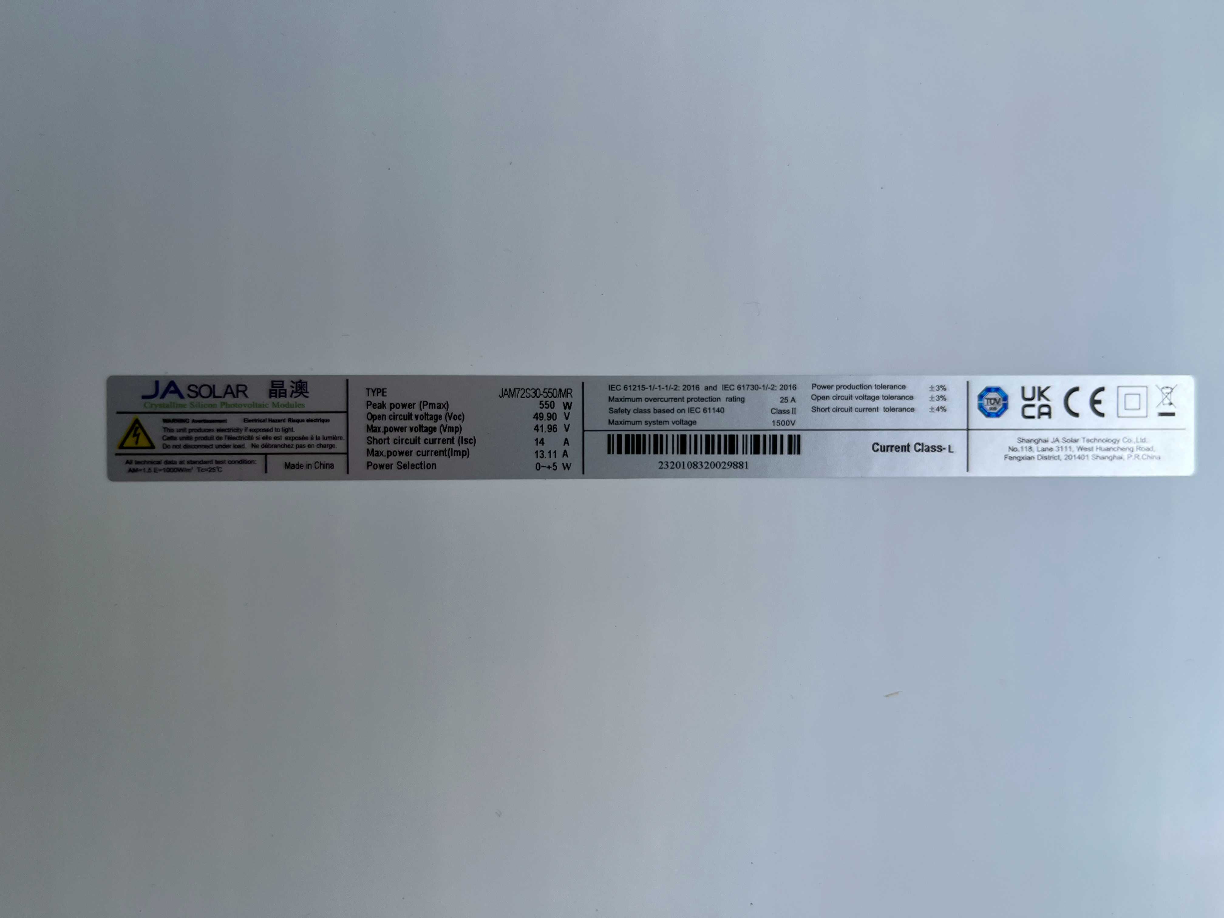 แผงโซล่าเซลล์ JA Solar 550W (Mono half cell Tier1) | LINE SHOPPING