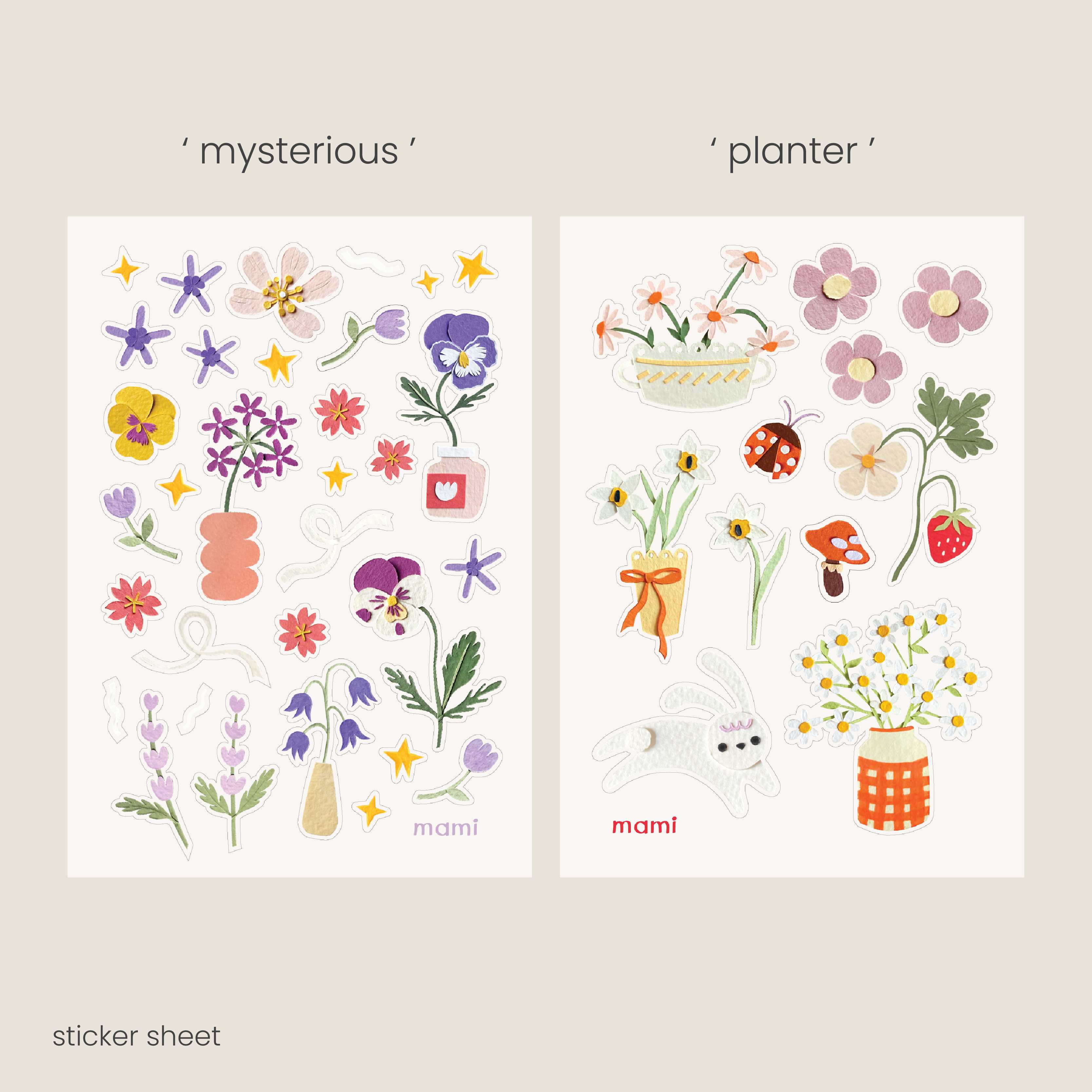 mysterious & planter - sticker sheet | LINE SHOPPING