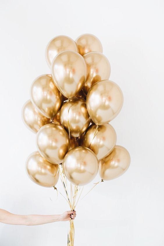 15 Pcs Gold Color Balloon Set with sticker | LINE SHOPPING