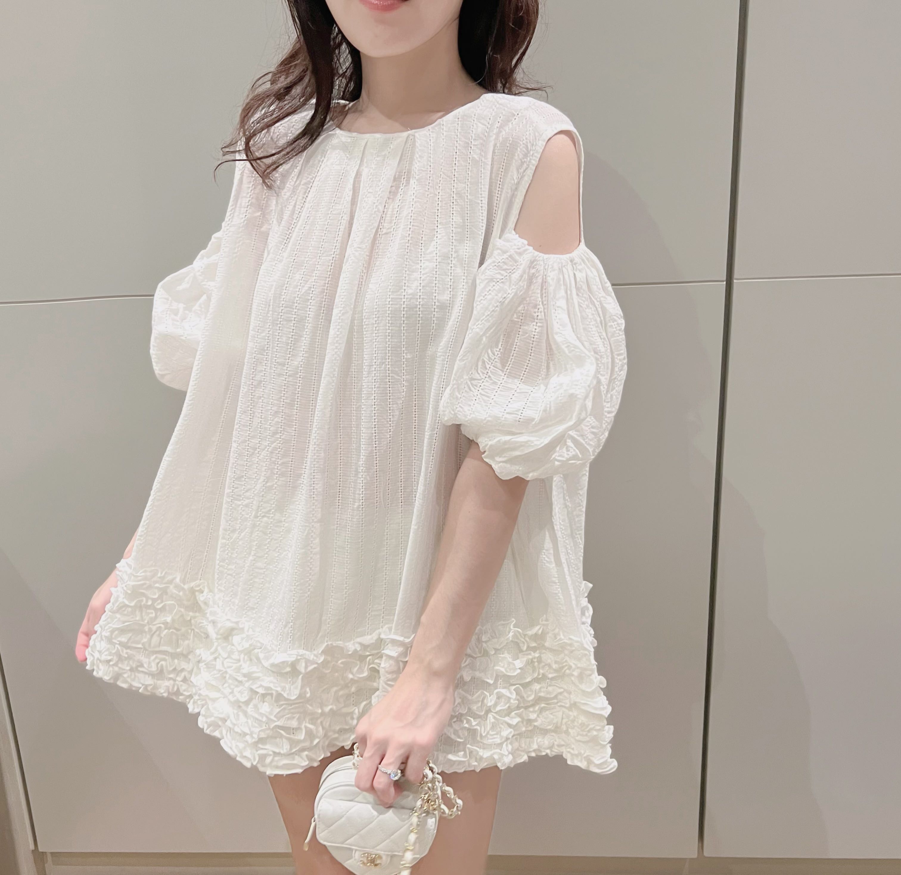 Sunshine raffles dress (white) | LINE SHOPPING