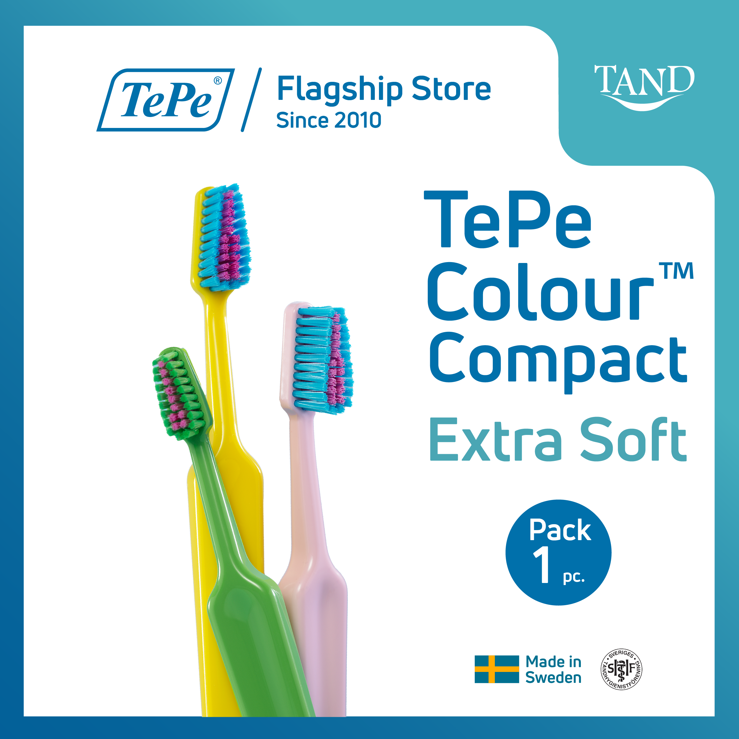 TePe Colour™ Compact X-Soft เทเป คัลเลอร์ คอมแพค หัวเแปรงกระทัดรัด ขน ...
