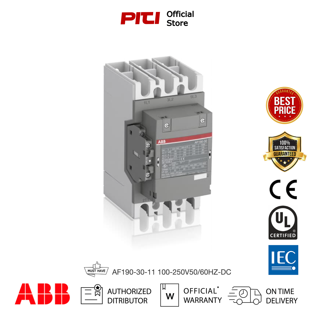 ABB Contactor คอนแทคเตอร์ AF190-30-11 100-250V50/60HZ-DC | LINE SHOPPING
