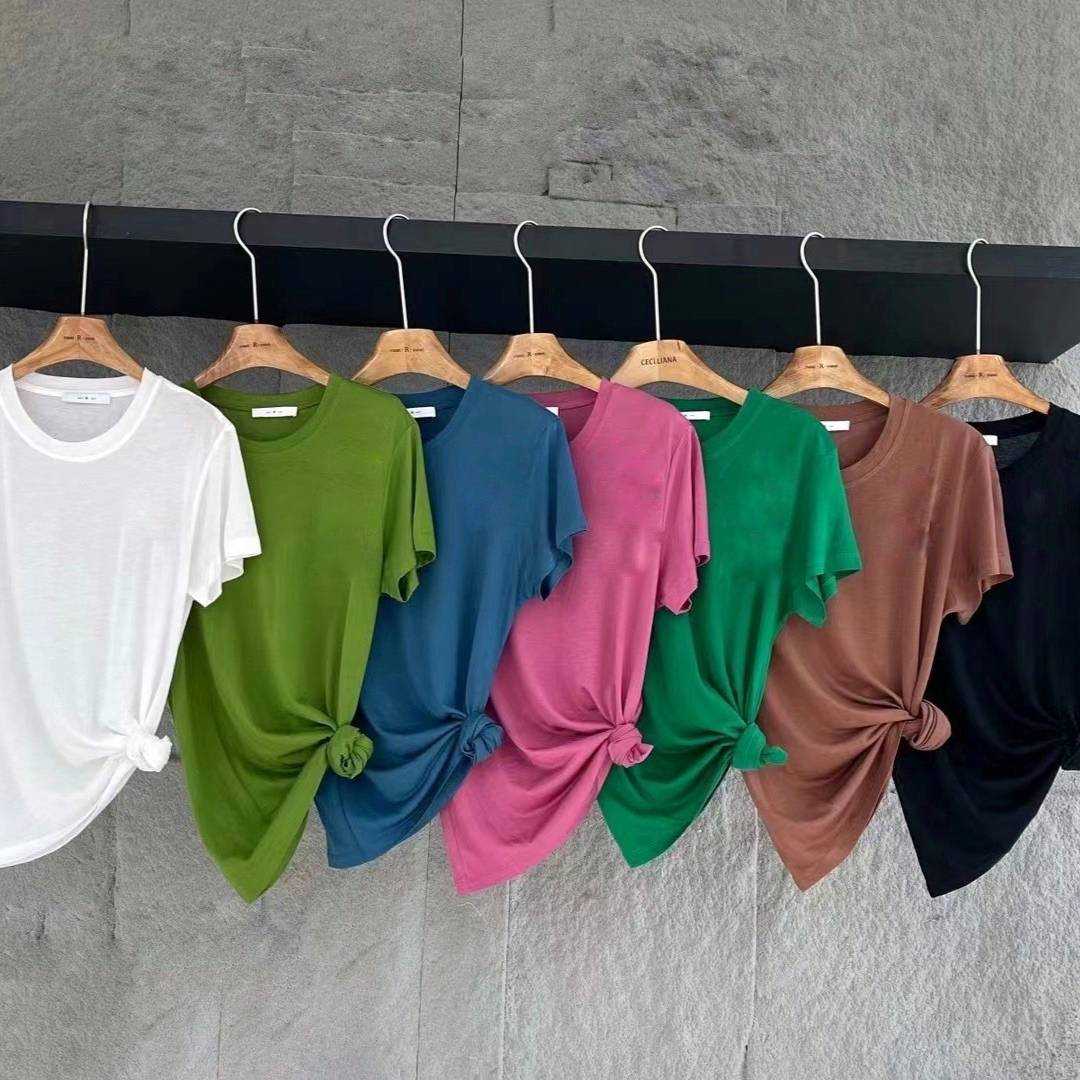 FINE PLAIN SEE THROUGH COTTON TEES | LINE SHOPPING