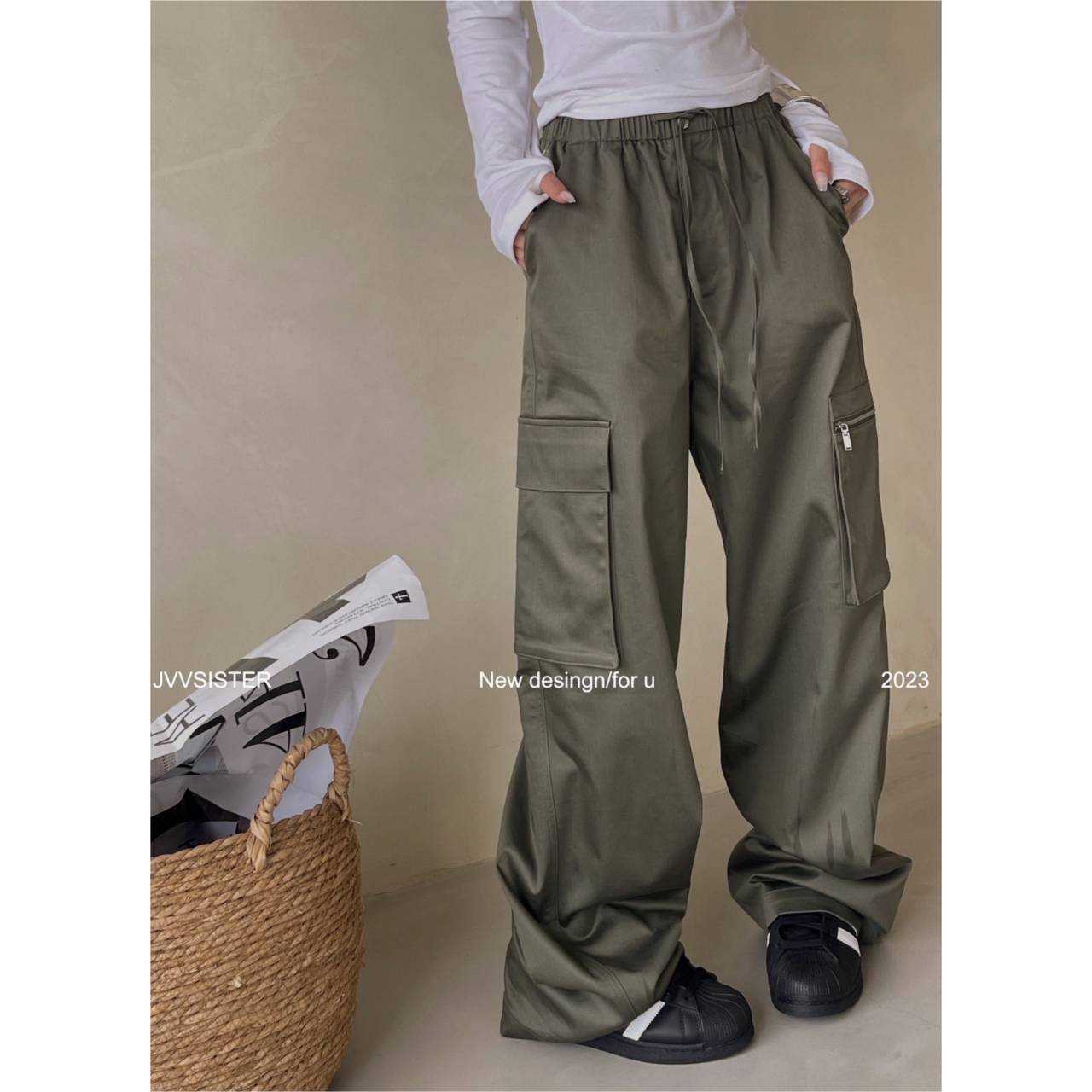 DRAWSTRING ARMY CARGO PANTS | LINE SHOPPING