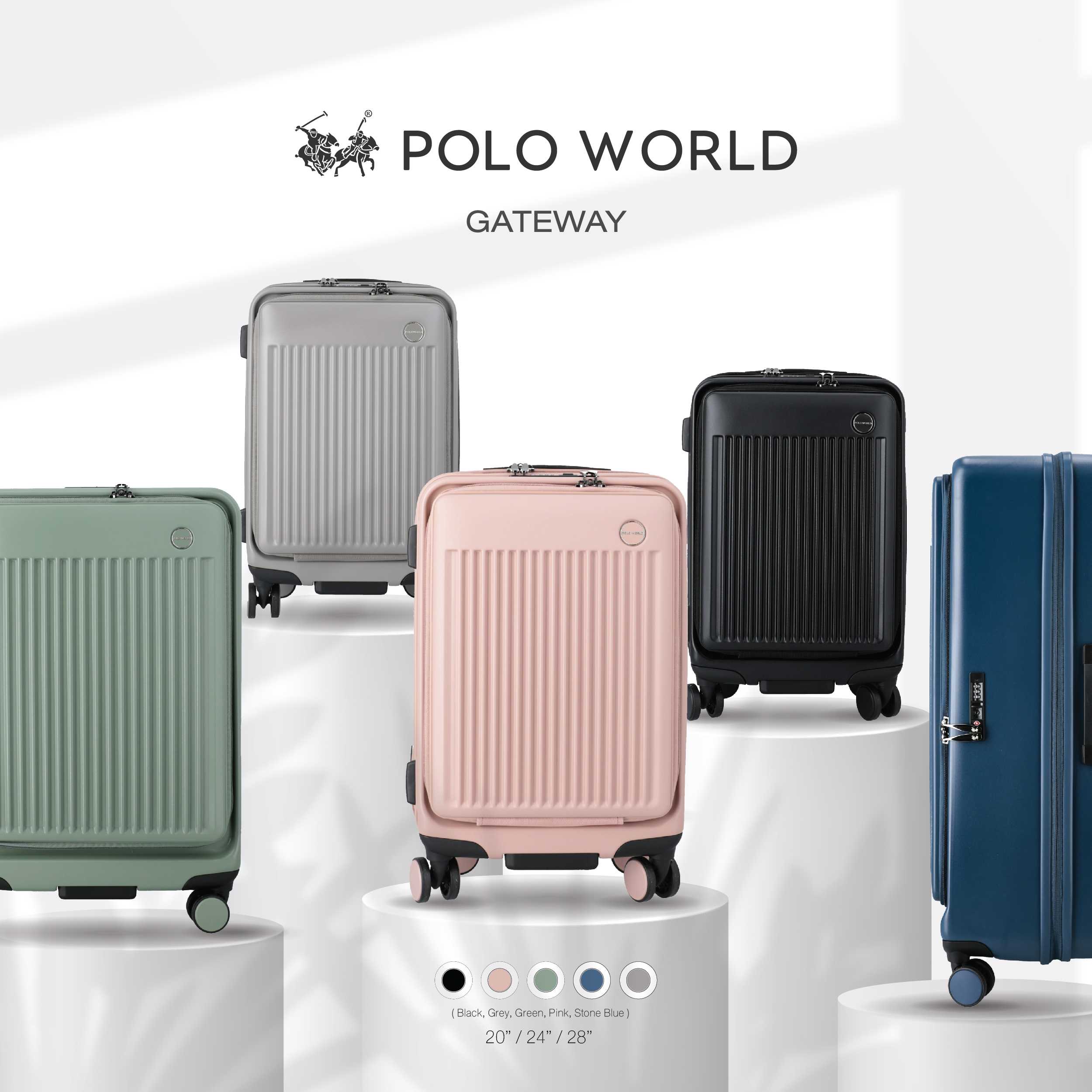 POLO WORLD PW901 Gateway Wheeled Hardside Luggage 24inch กระเป๋าเดินทาง ...