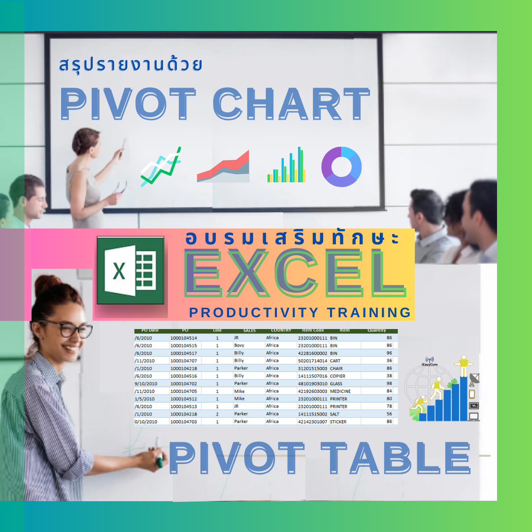 6 ชั่วโมง : คอร์สระยะสั้น อบรมและฝึกทักษะสรุปรายงานด้วย Pivot Table และ ...