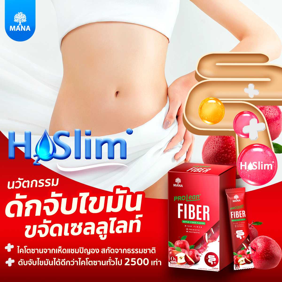 [ 1 แถม 1 ] MANA ProLean Fiber โปรลีนไฟเบอร์ (5ซอง/กล่อง) | LINE SHOPPING