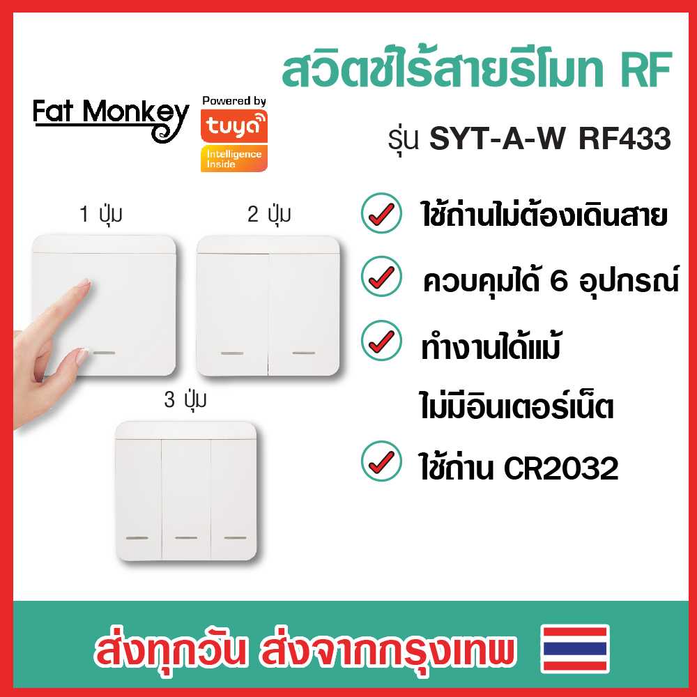 Remote RF433 Tuya ewelink รีโมท RF อัจฉริยะ รุ่น SYT-A-W อุปกรณ์ Smart ...