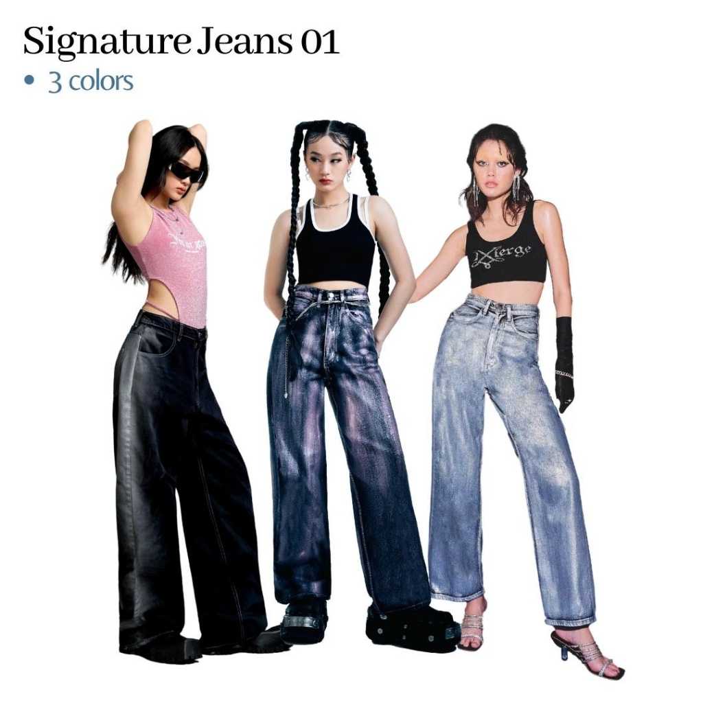 Merge Official - Signature Jeans 01 Metallic 3 Colors | LINE SHOPPING