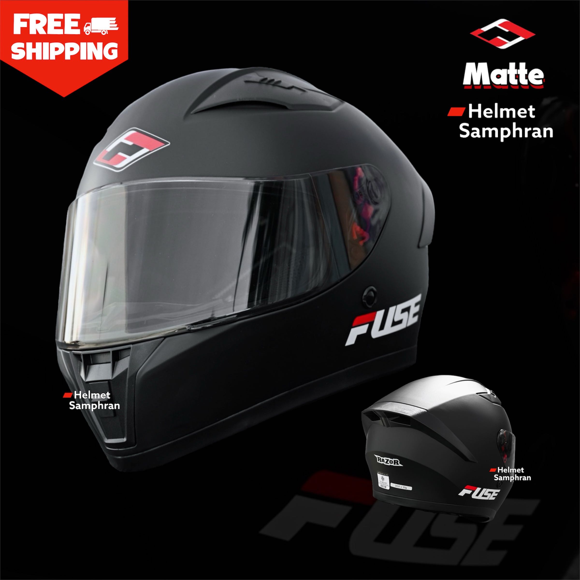 หมวกกันน็อค Fuse Razor ปี 2023 Matte Black | LINE SHOPPING