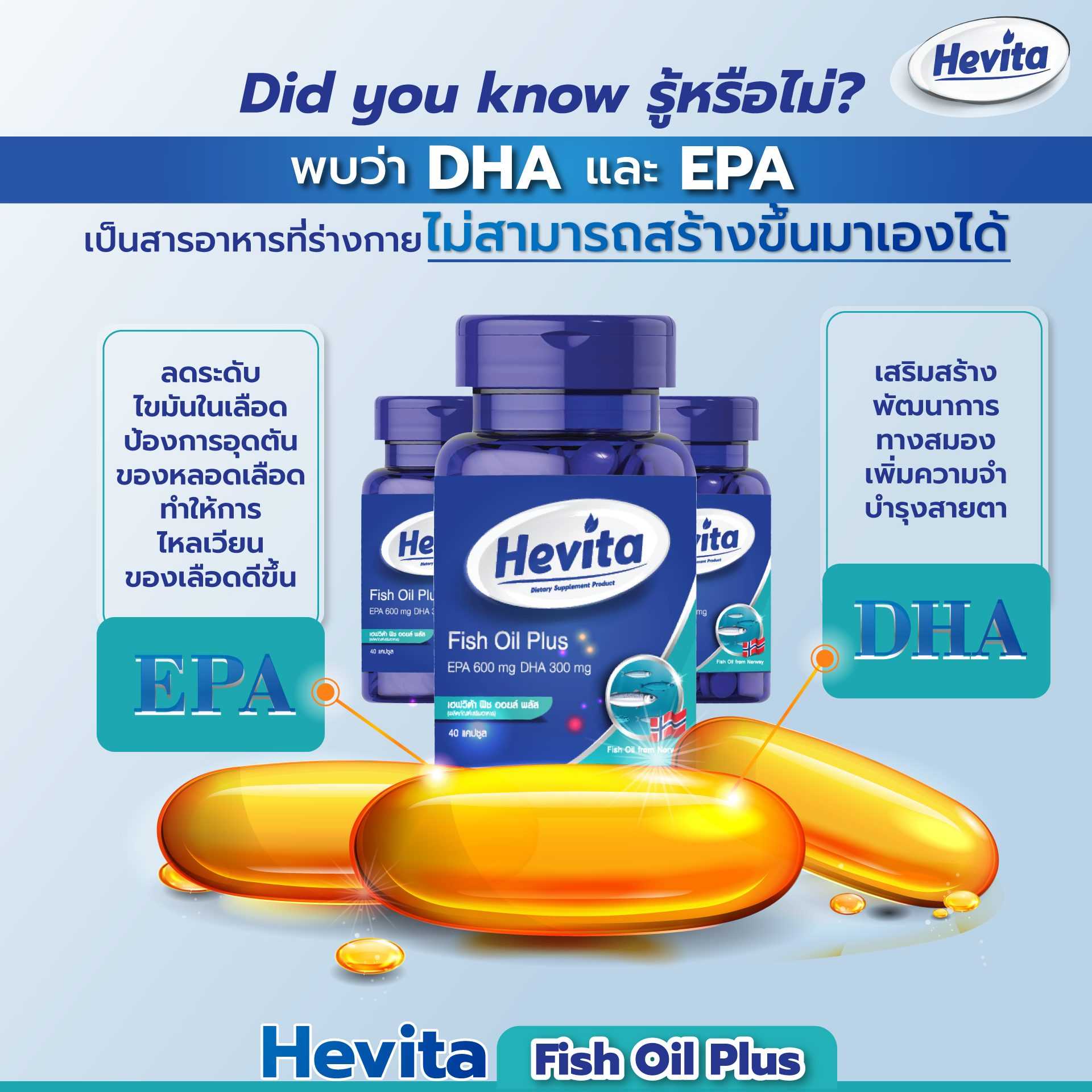 Hevita Fish Oil Plus EPA 600 mg DHA 300 mg (40 Capsule) | LINE SHOPPING