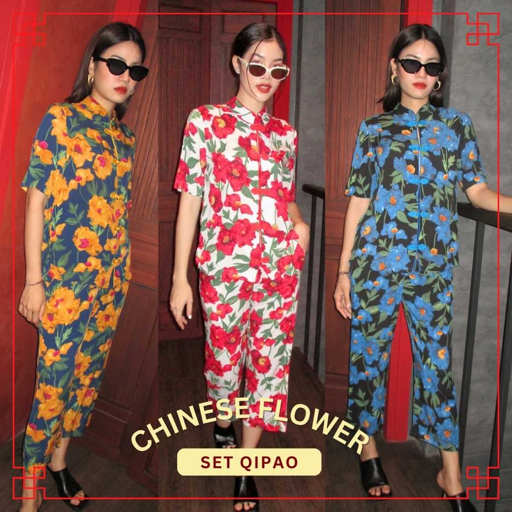 Set qipao chinese flower | LINE SHOPPING
