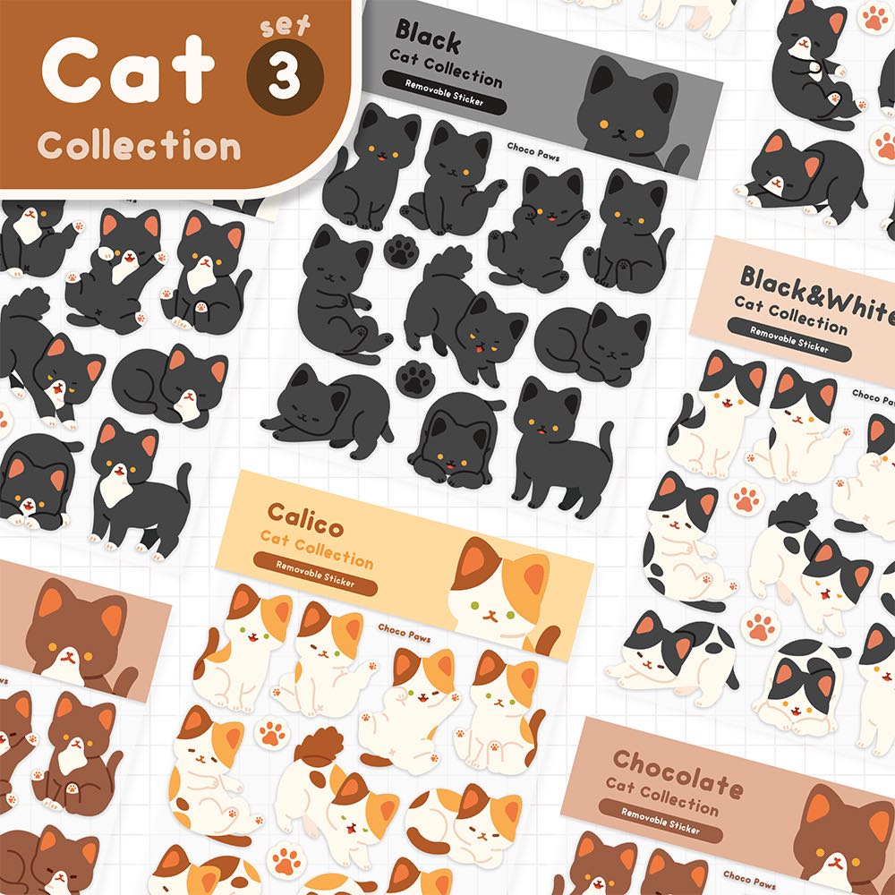 Cat collection (set 3) - Sticker sheet | LINE SHOPPING