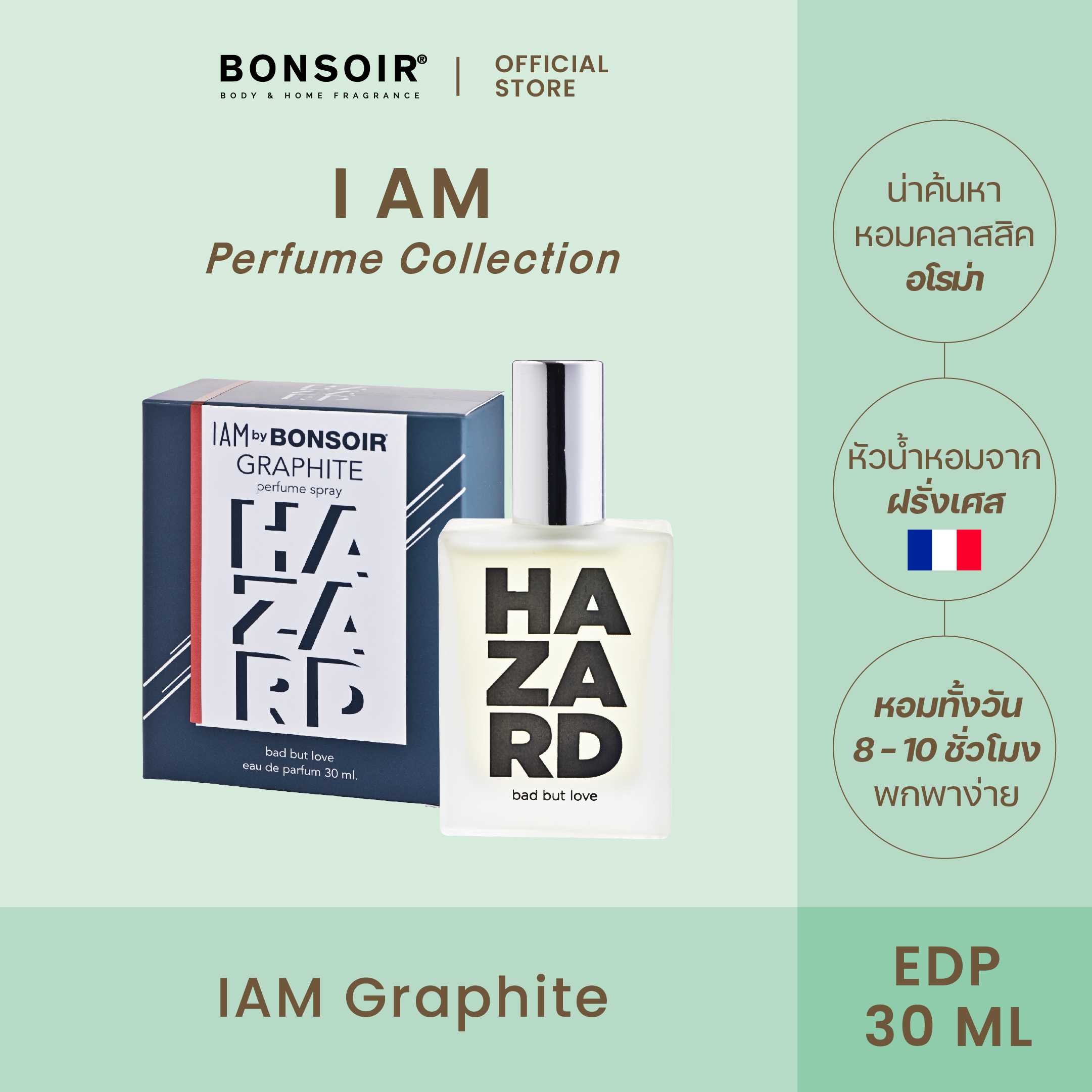 BONSOIR Body I AM Perfume Collection I น้ำหอม กลิ่น Graphite 30 ml Eau ...