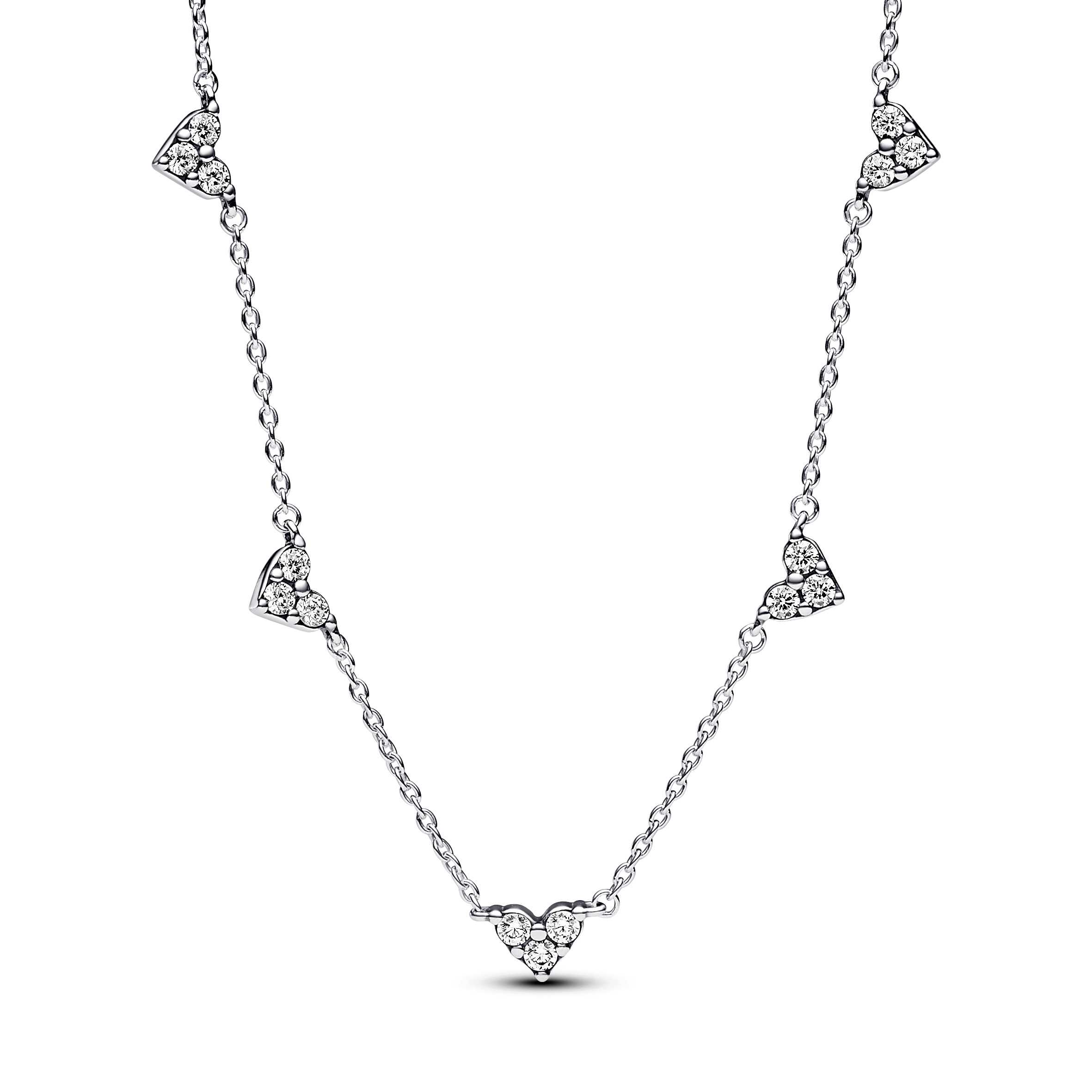 Sterling silver collier with clear cubic zirconia | LINE SHOPPING