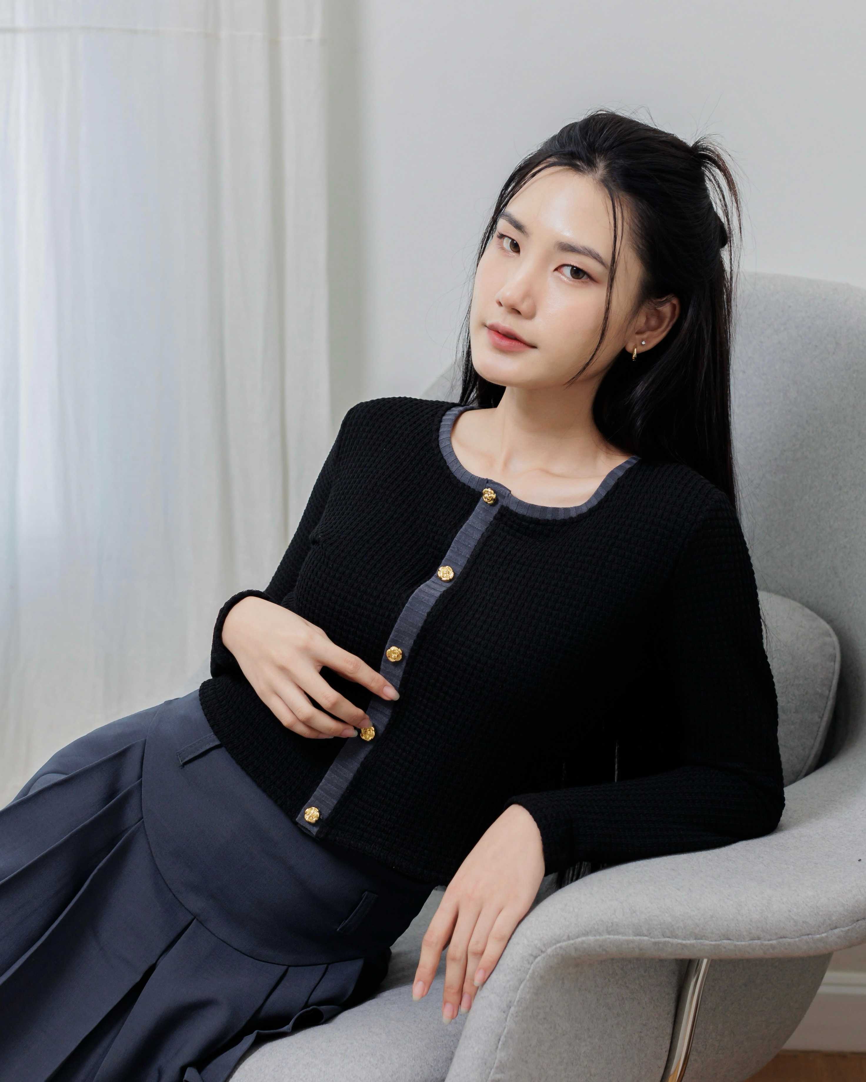 Preppy cardigan - Oxford black | LINE SHOPPING