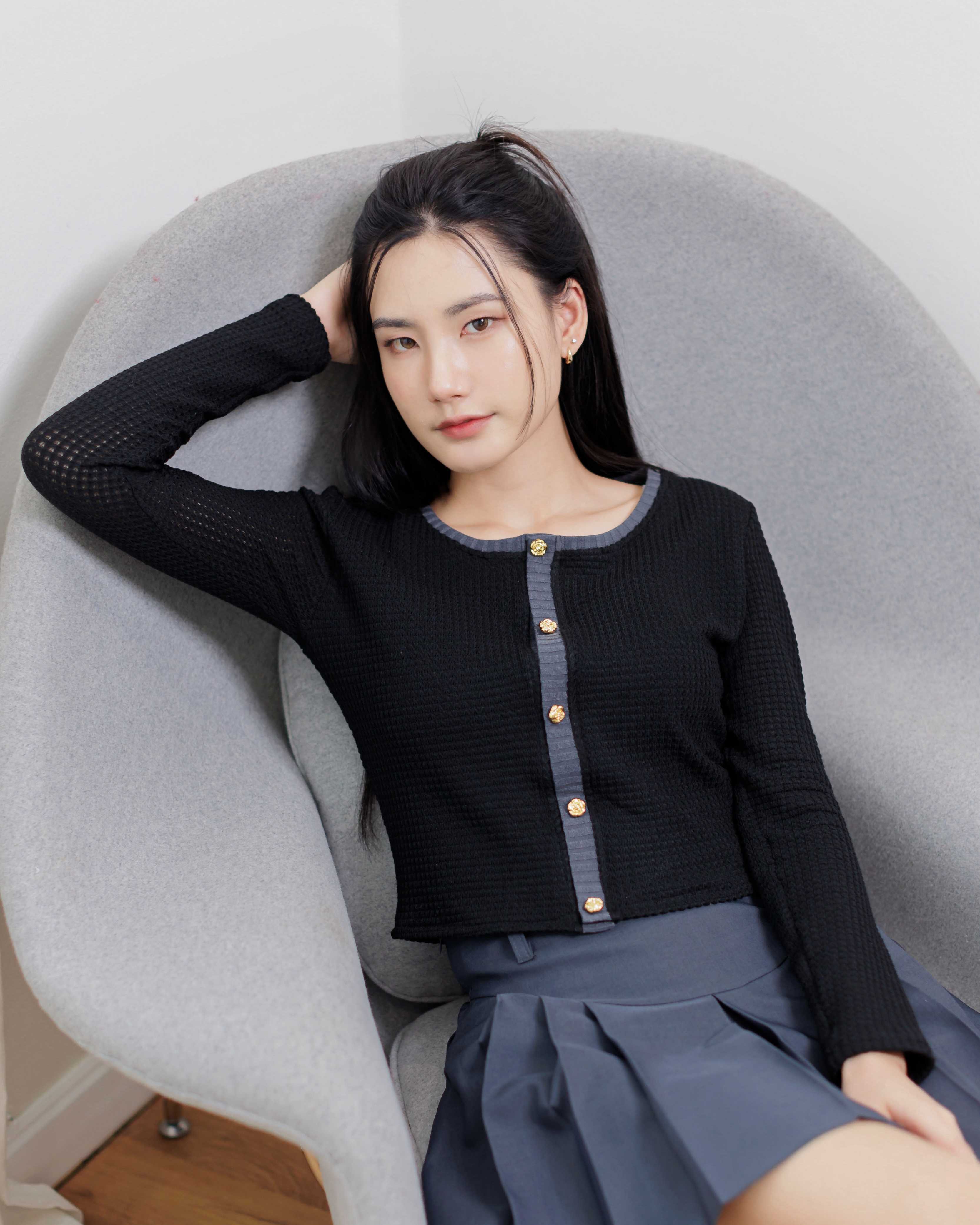 Preppy cardigan - Oxford black | LINE SHOPPING