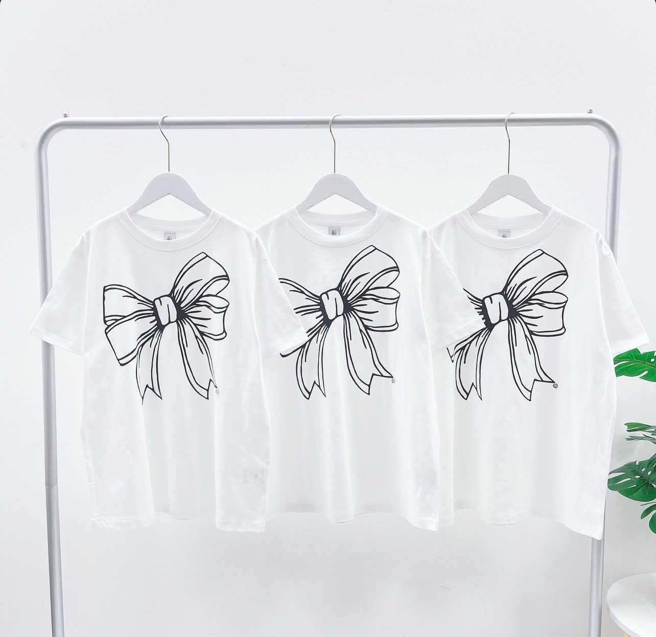 Ronron DOUBLE RIBBON BASIC SHIRT WHITE RED | LINE SHOPPING