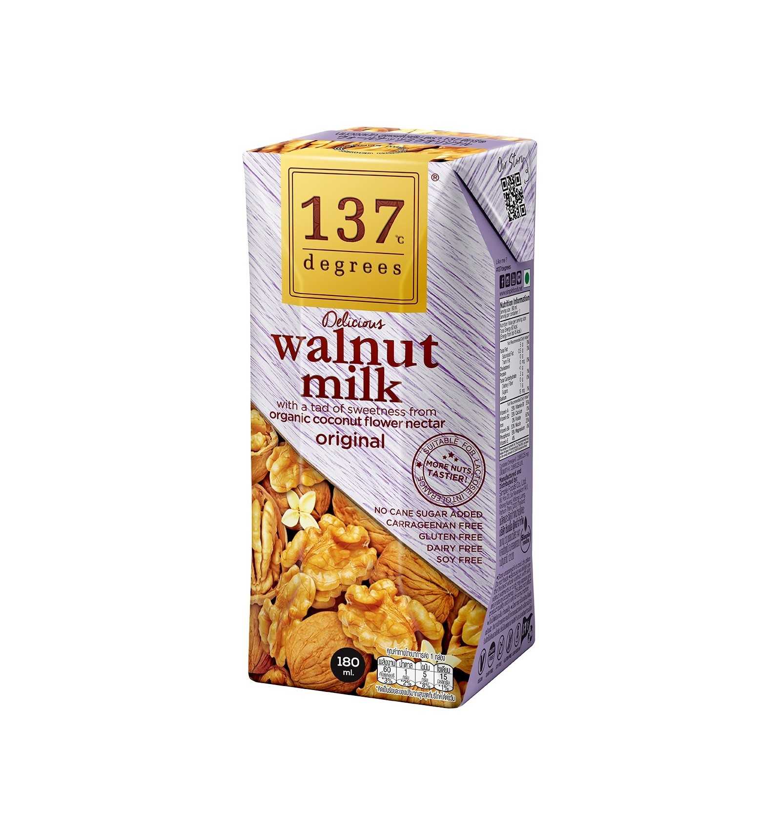 (ยกลัง) 137 ดีกรี นมวอลนัทสูตรดั้งเดิมขนาด180mlx pack of 3x12(Walnut ...