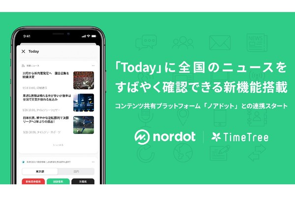 TimeTree、「Today」内で全国のニュースが確認できる新機能を追加（アスキー）